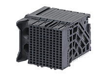 GbX I-Trac Right-Angle Receptacle Module, 1.85mm by 3.70mm Pitch, Unguided, 7 Row, 10 Columns, 140 Circuits, Lead-Free