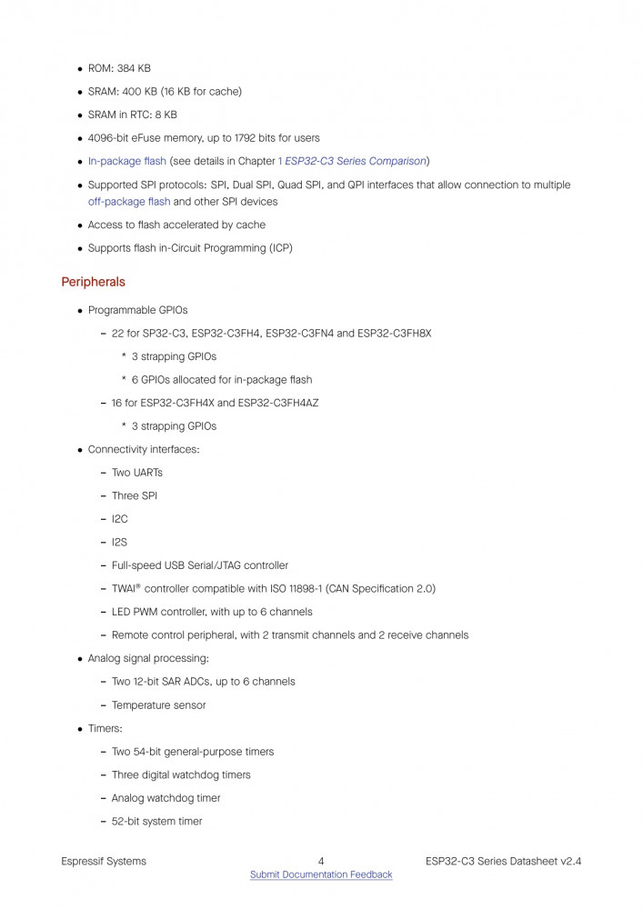 ESP32-C3 document page 4
