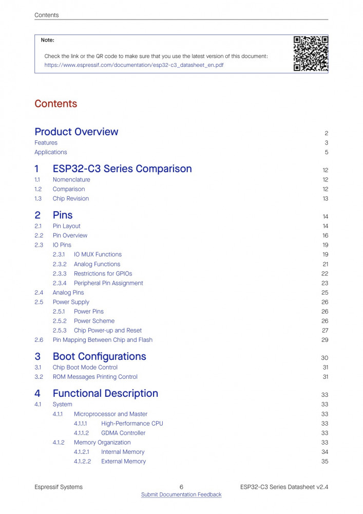 ESP32-C3 document page 6