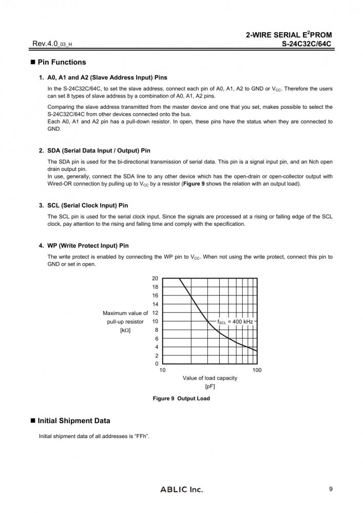 ABLIC S-24C64CI-J8T1U3 datasheet page 9