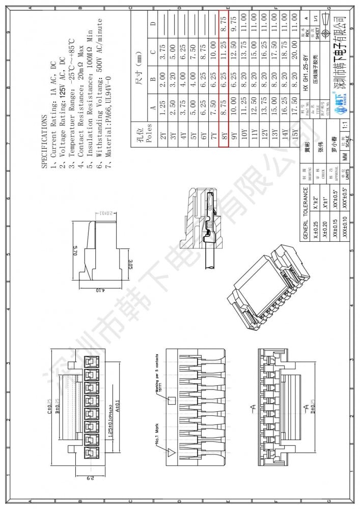 GH1.25-8Y specification page 1
