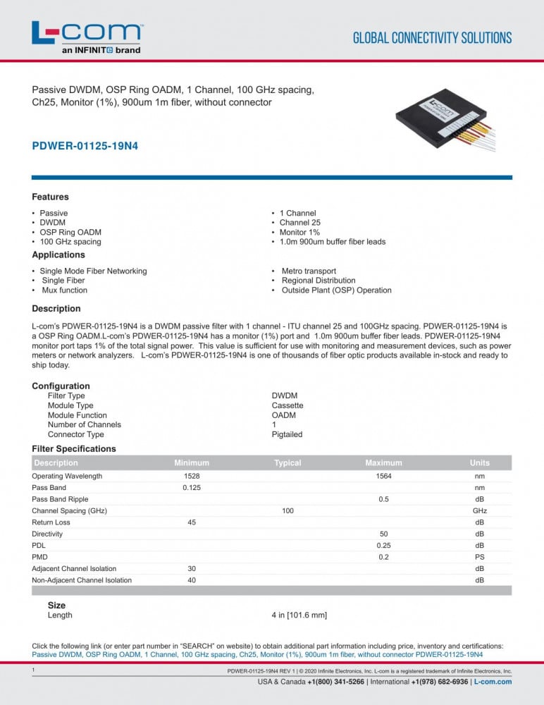 PDWER-01125-19N4 product document page 1