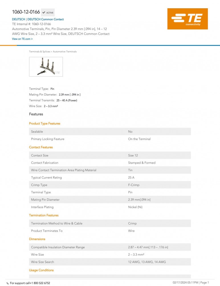 1060-12-0166 technical document page 1