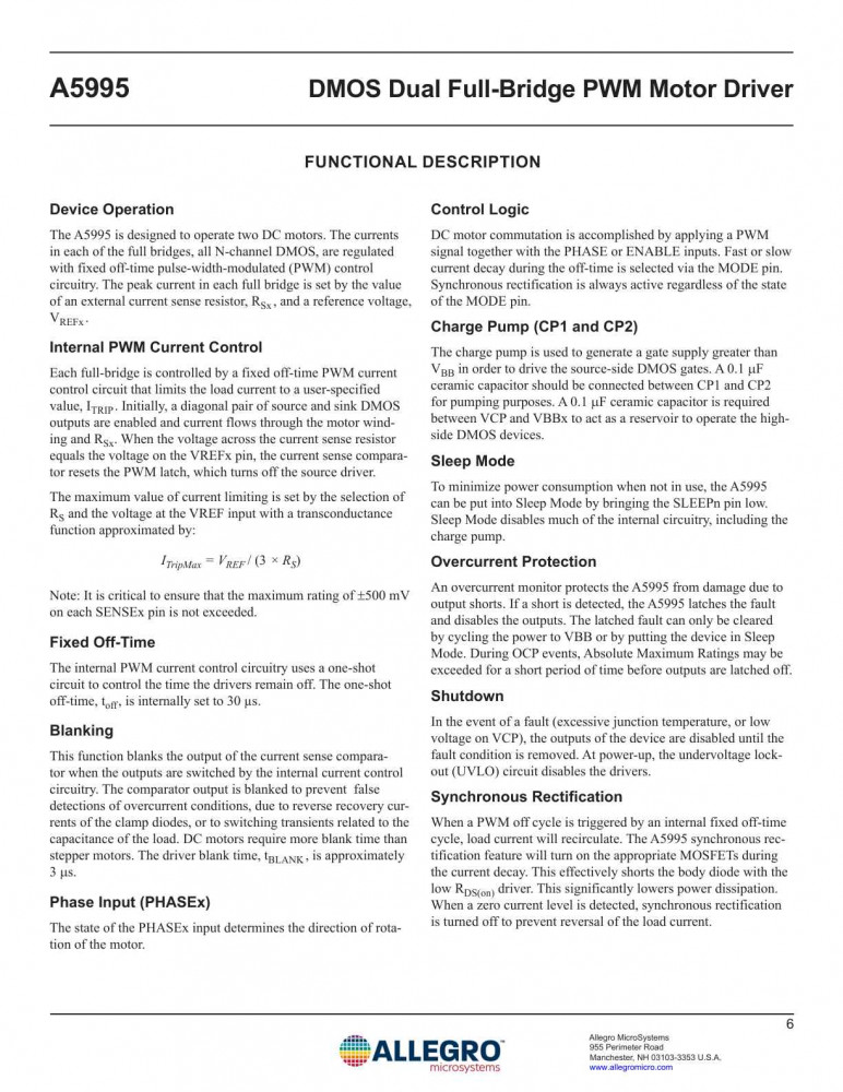 A5995 datasheet page 6
