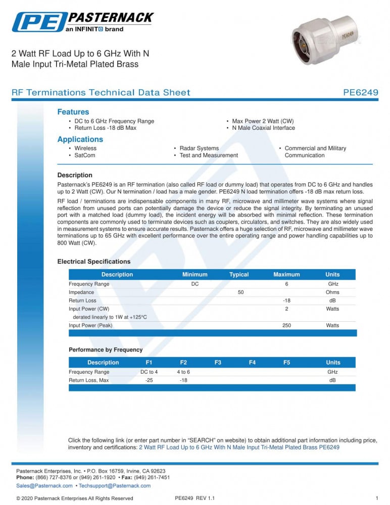 PE6249 technical document page 1