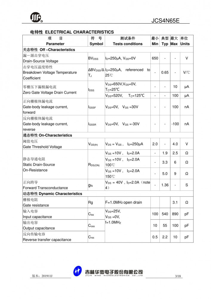 JCS4N65RE datasheet page 3