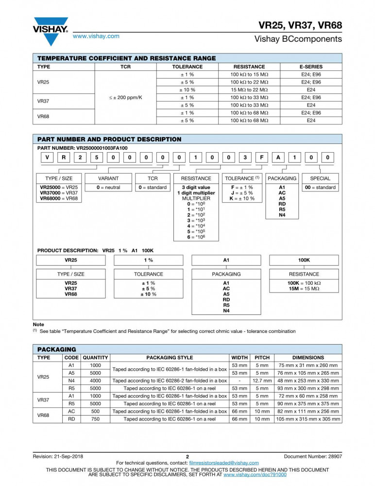 VISHAY VR37 datasheet page 2