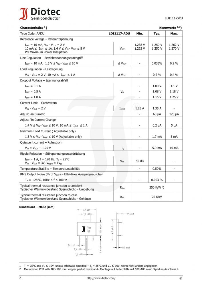 DIOTEC LDI1117 datasheet page 2