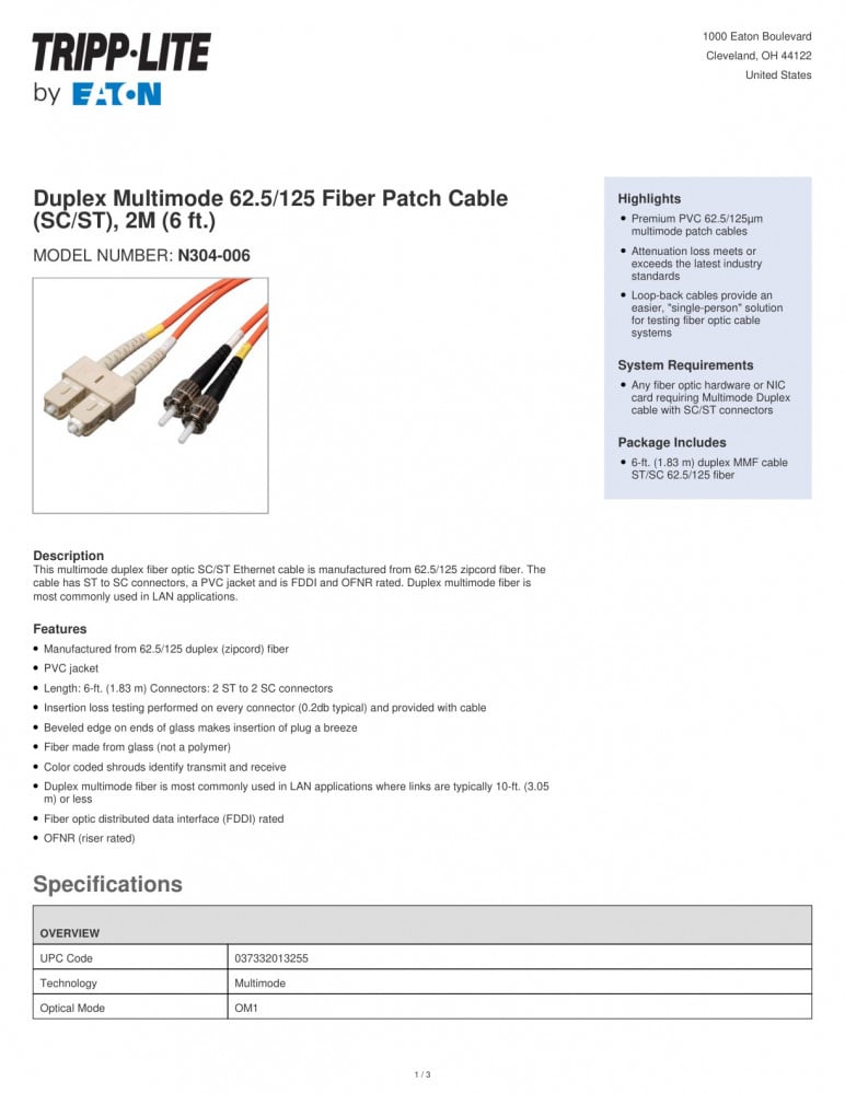 N304-006 technical document page 1