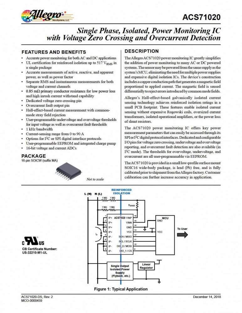 ACS71020 datasheet page 1