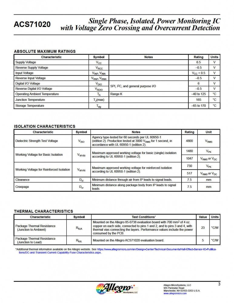 ACS71020 datasheet page 3