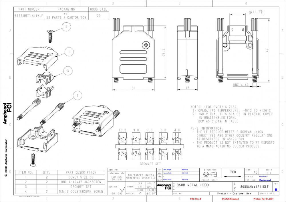 Amphenol 8655AM drawing page 1