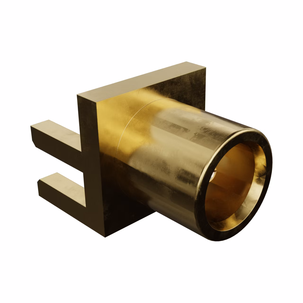 MCX Jack, Straight, PCB Receptacle, Edge Mount, Brass Body, Gold (Au) Plated, 75 Ohms for sale