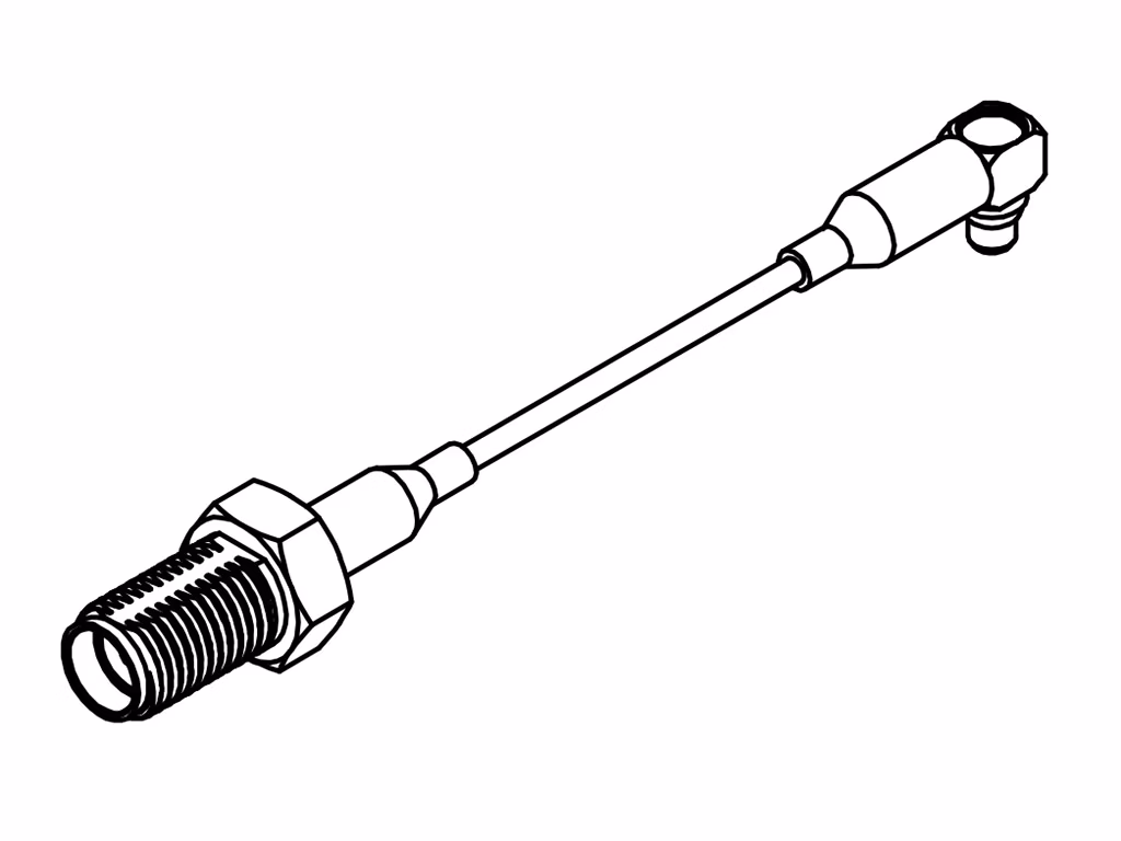 MMCX Right-Angle Plug to SMA Straight Bulkhead Jack Rear Mount on 1.37mm Cable, 82.00mm Length, 50 Ohms for sale