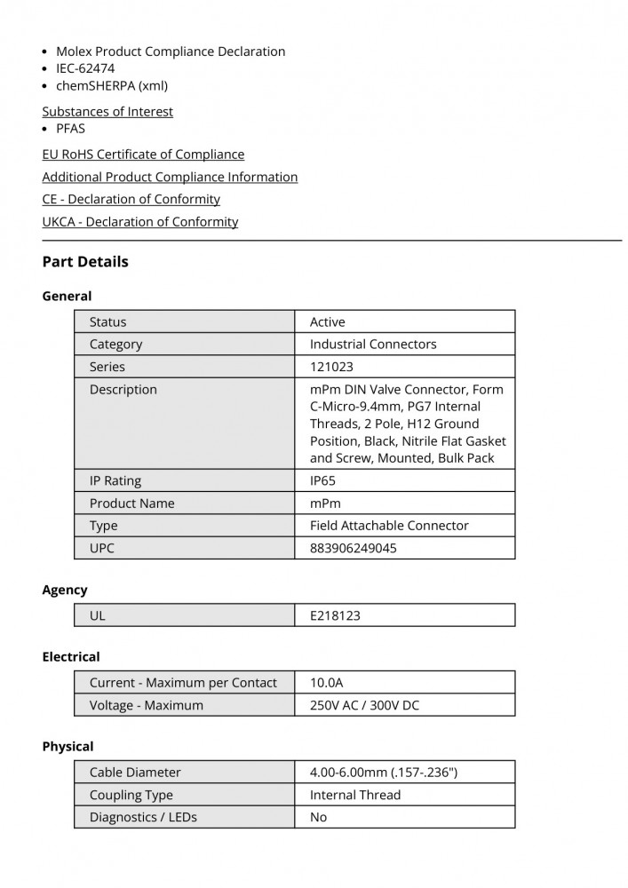 Molex DIN Series C19 packaging specification page 2