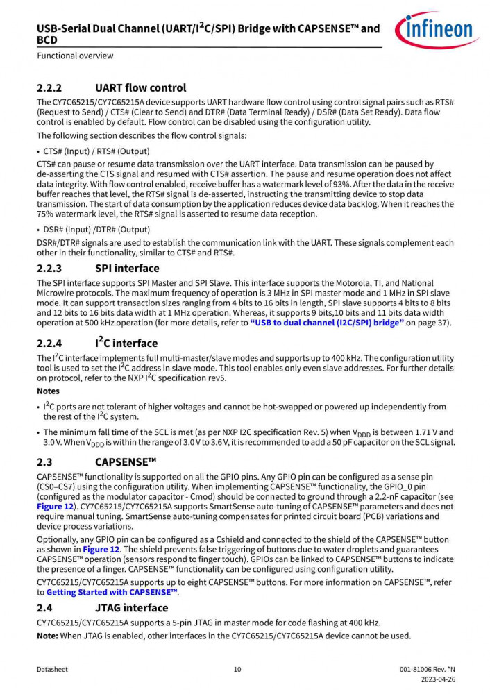 CY7C65215 datasheet page 10
