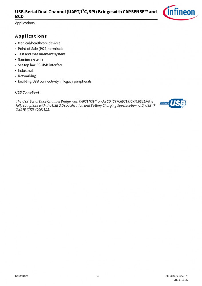 CY7C65215 datasheet page 3