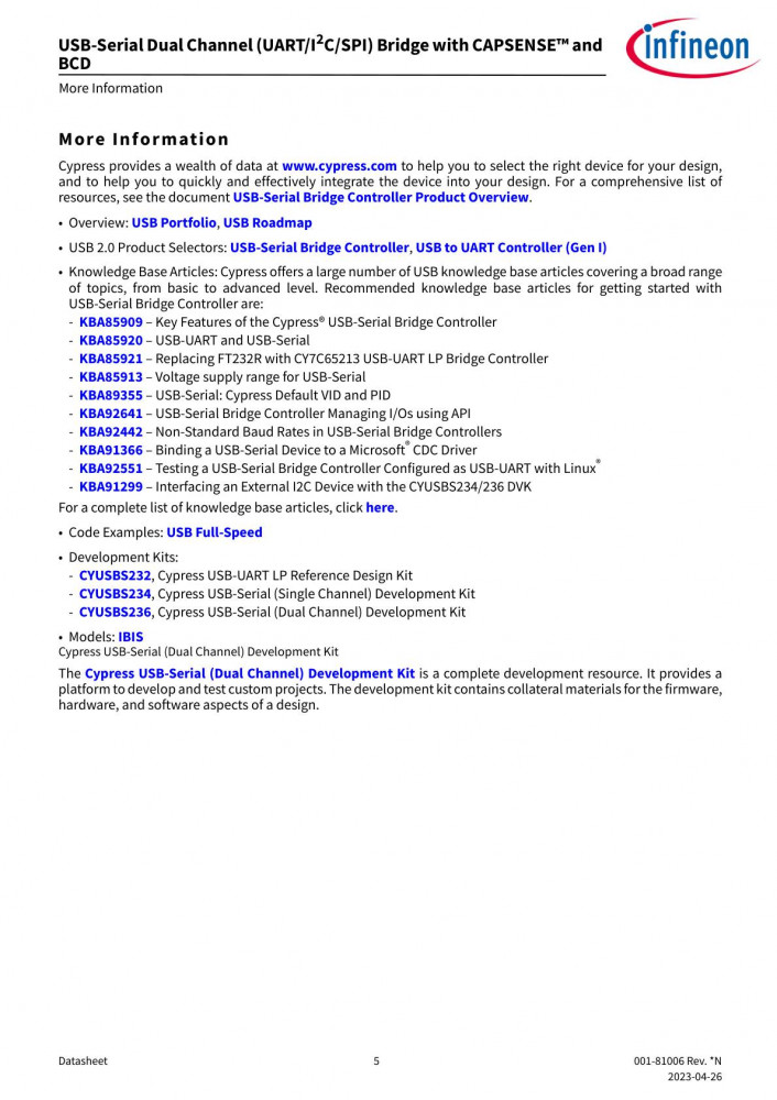 CY7C65215 datasheet page 5