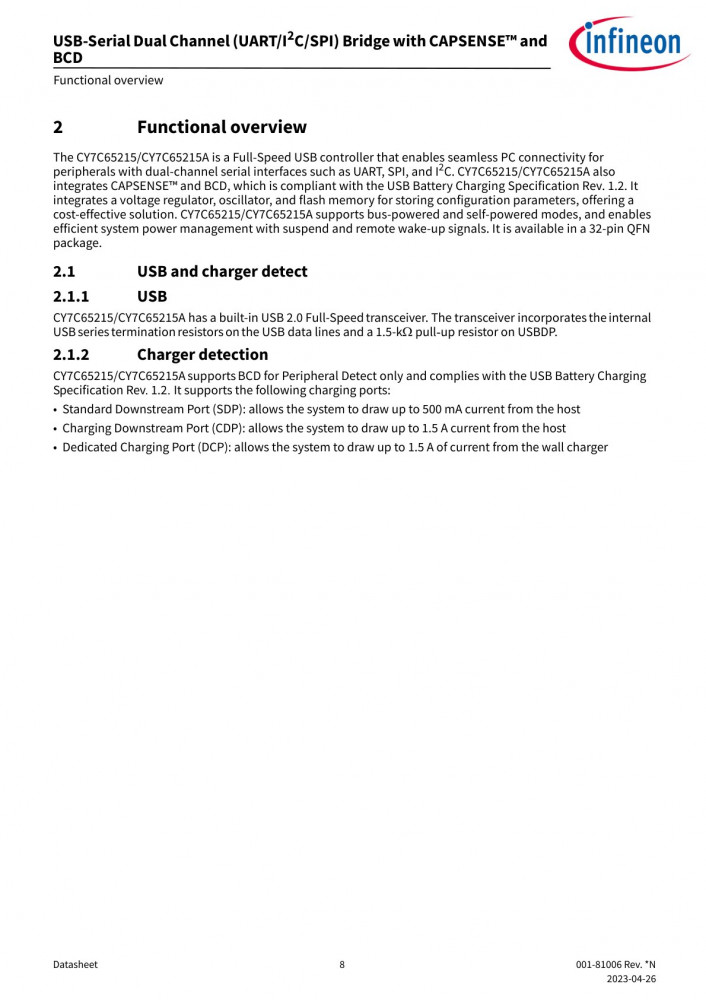 CY7C65215 datasheet page 8