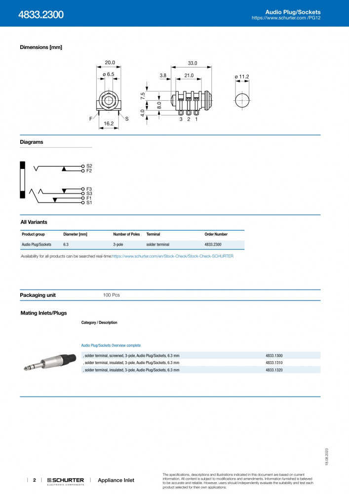 SCHURTER 4833.2300 datasheet page 2
