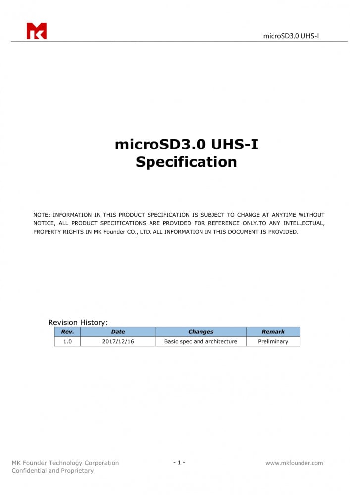MK SDSDQAD-016G-MK datasheet page 1