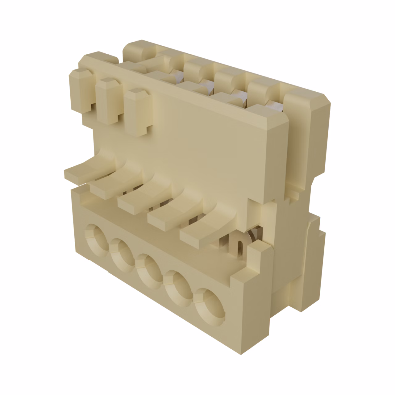 Appli-Mate RAST 2.5 Connector, 2.50mm Pitch, Female, 5 Circuits, Position Keys C, D, and E Removed, Open Endwalls, Polarizing Rib Between 1/2 for sale