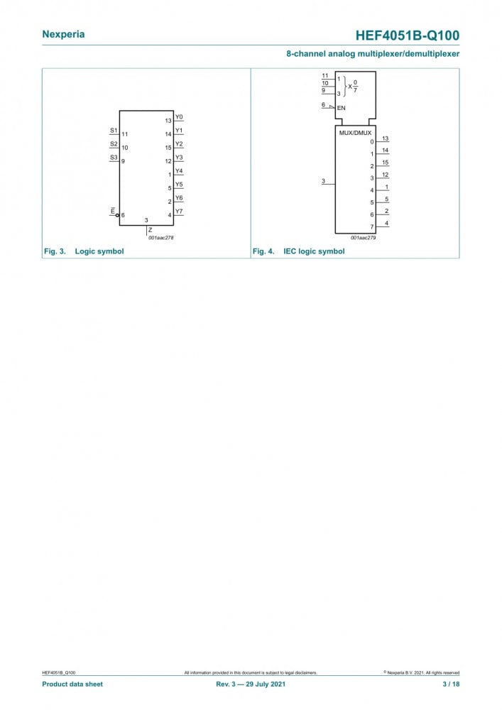 HEF4051B-Q100 datasheet page 3