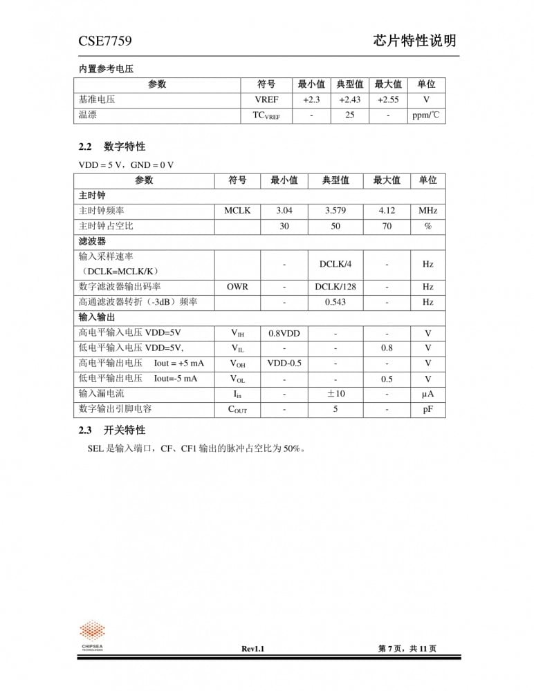 CSE7759 datasheet page 7