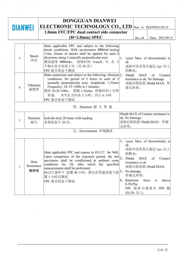 DIANWEI specification page 8