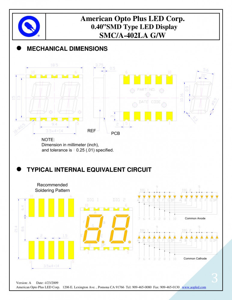 SMA402LA datasheet page 3