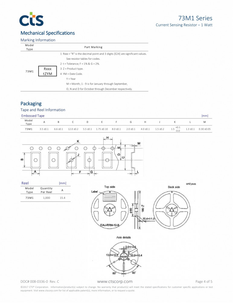 CTS 73M1 series datasheet page 4