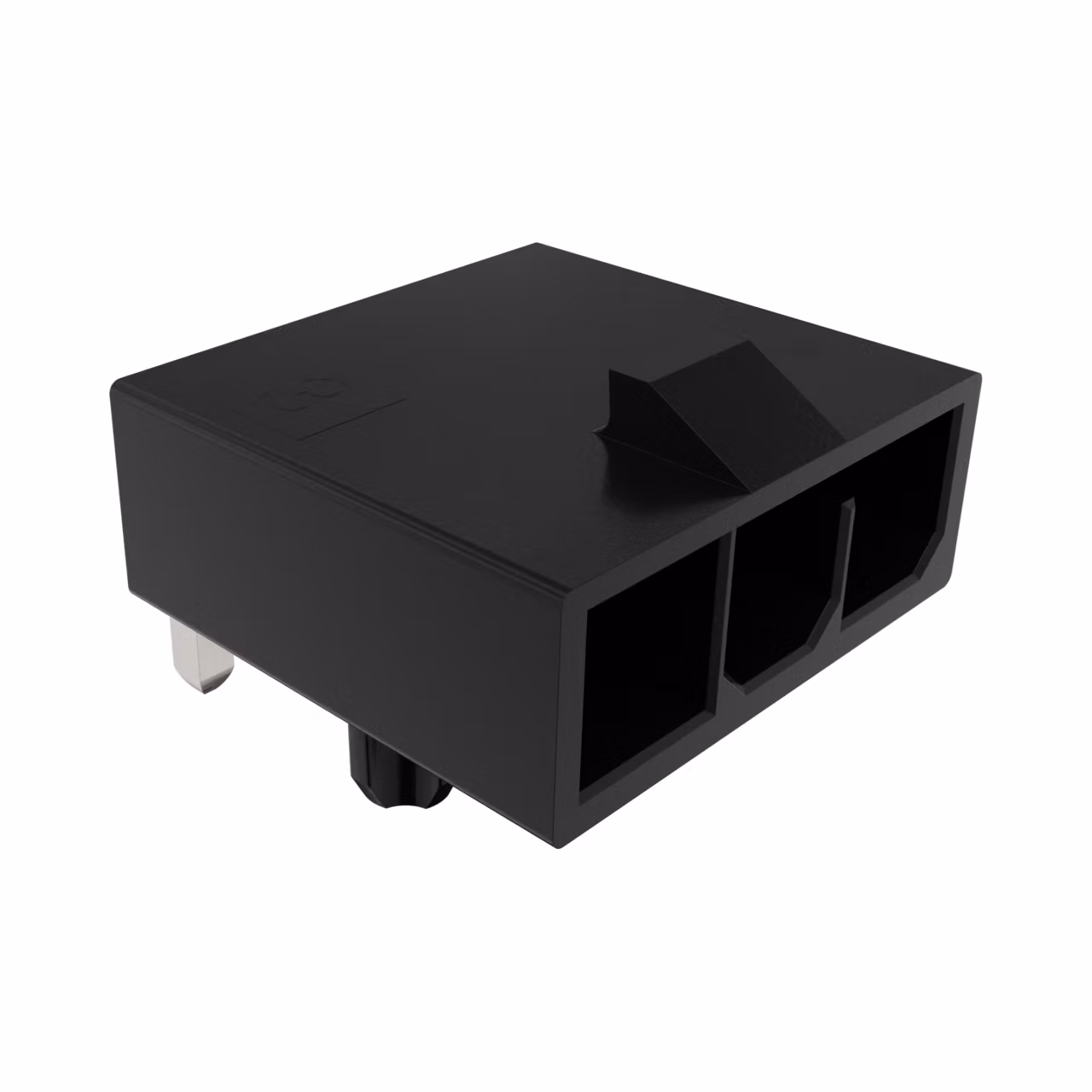 Mini-Fit Max Right-Angle Header, Single Row, Through Hole, 3 Circuits, Matte Tin (Sn) Plating, Black, Glow-Wire Capable, Tray for sale