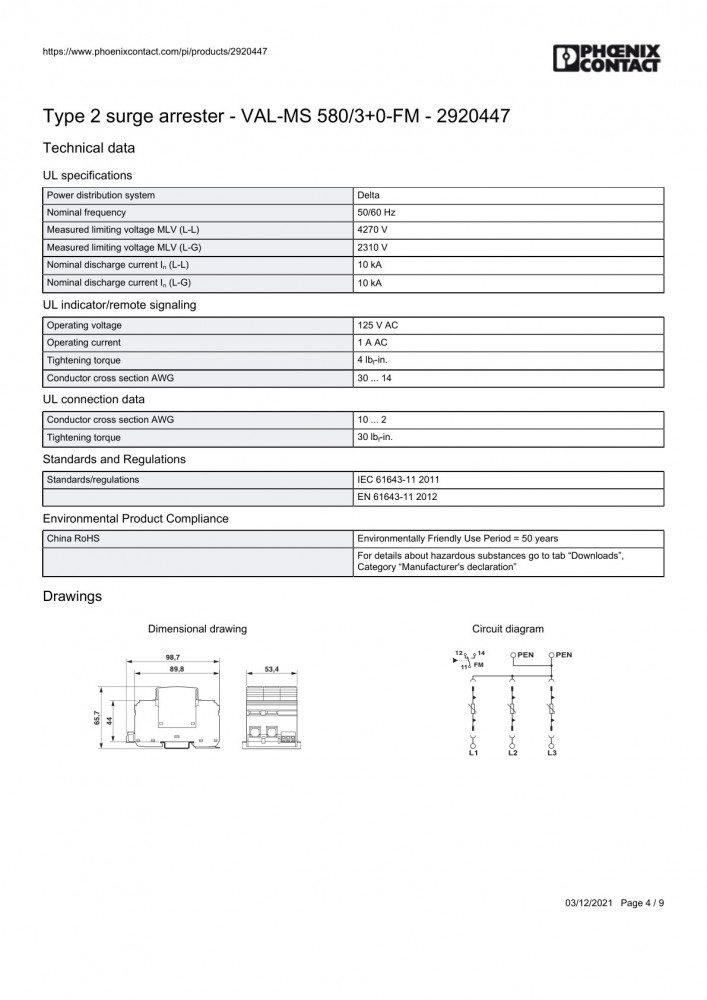 Phoenix Contact 2920447 technical document page 4