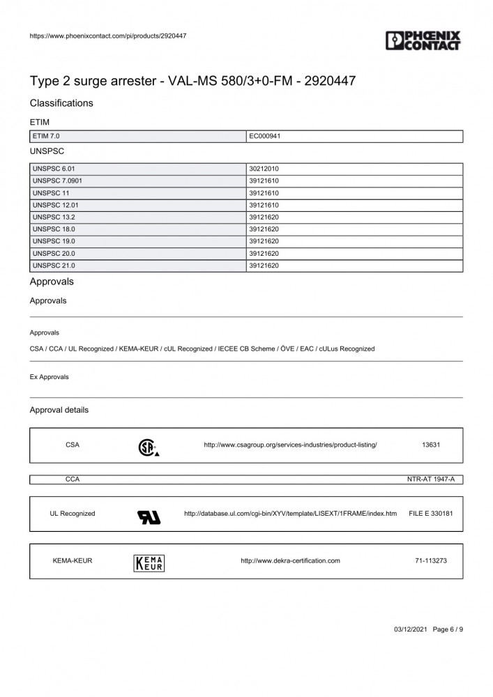 Phoenix Contact 2920447 technical document page 6