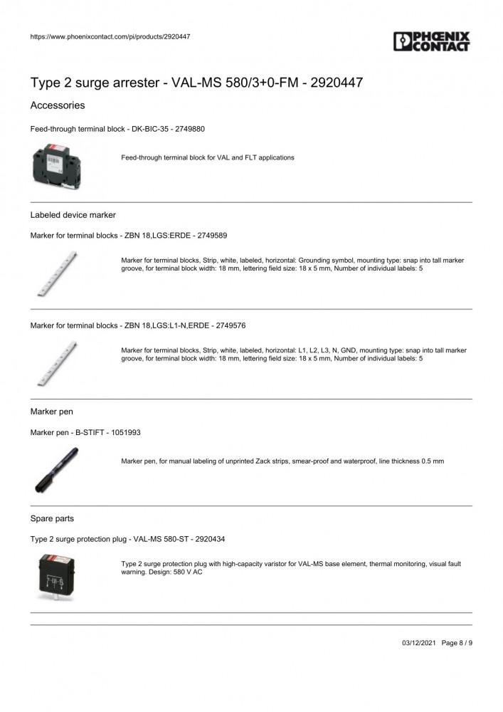 Phoenix Contact 2920447 technical document page 8