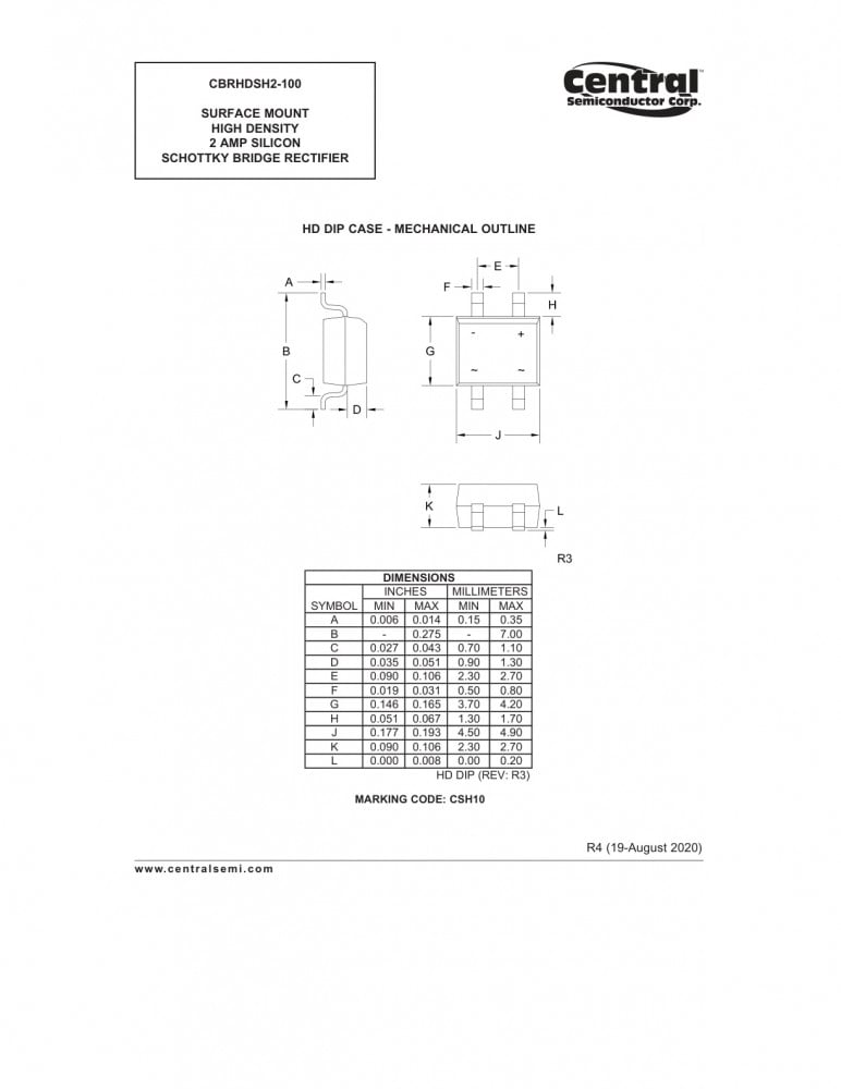CBRHDSH2-100 TR13 PBFREE datasheet page 2