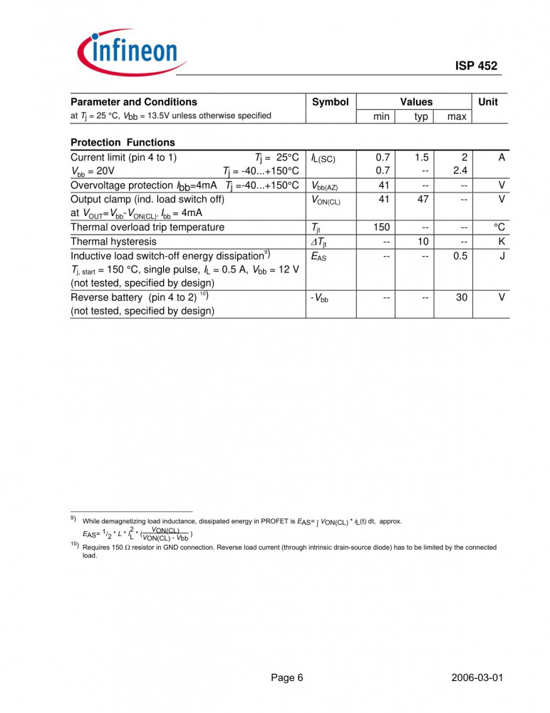 ISP452HUMA1 datasheet page 6