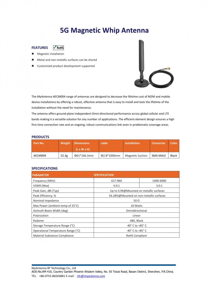 AECM004 datasheet page 1