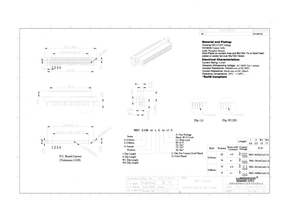 WingTAT 9001-36201C00A technical document page