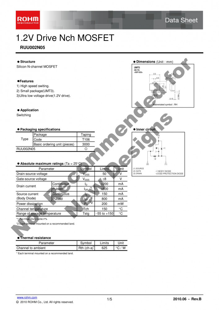 RUU002N05T106 technical document page 1