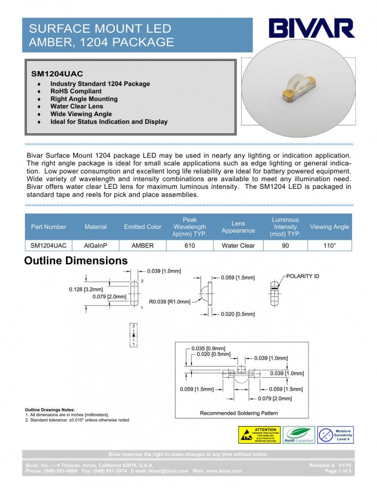 SM1204UAC datasheet page 1