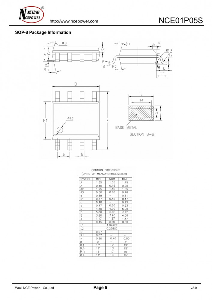 NCE01P05S datasheet page 6