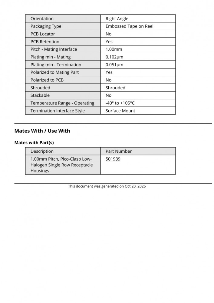 MOLEX 5019530327 technical document page 3