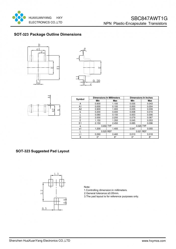 SBC847AWT1G-HXY datasheet page 3
