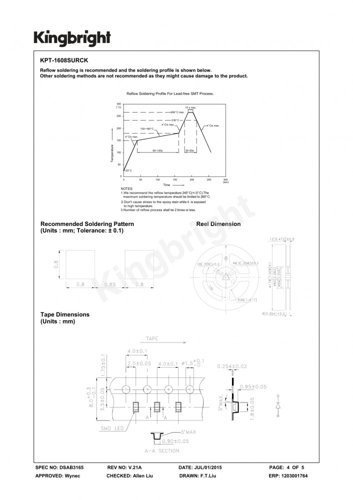 KPT-1608SURCK datasheet page 4