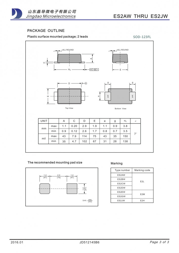 ES2DW datasheet page 3