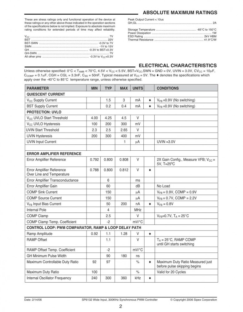 SP6132CU-L/TR datasheet page 2