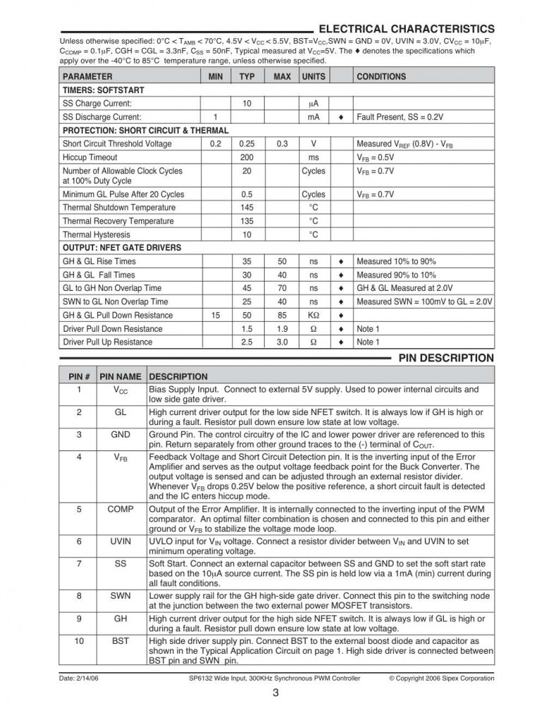 SP6132CU-L/TR datasheet page 3