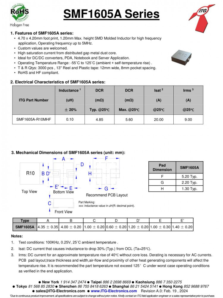 SMF1605A technical document, page 1