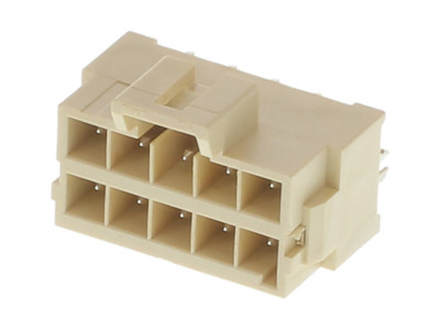 Ultra-Fit Vertical Header, 3.50mm Pitch, Dual Row, 6 Circuits, with Solder Clips, Tin (Sn) Plating, Natural, Glow-Wire Capable, Tray
